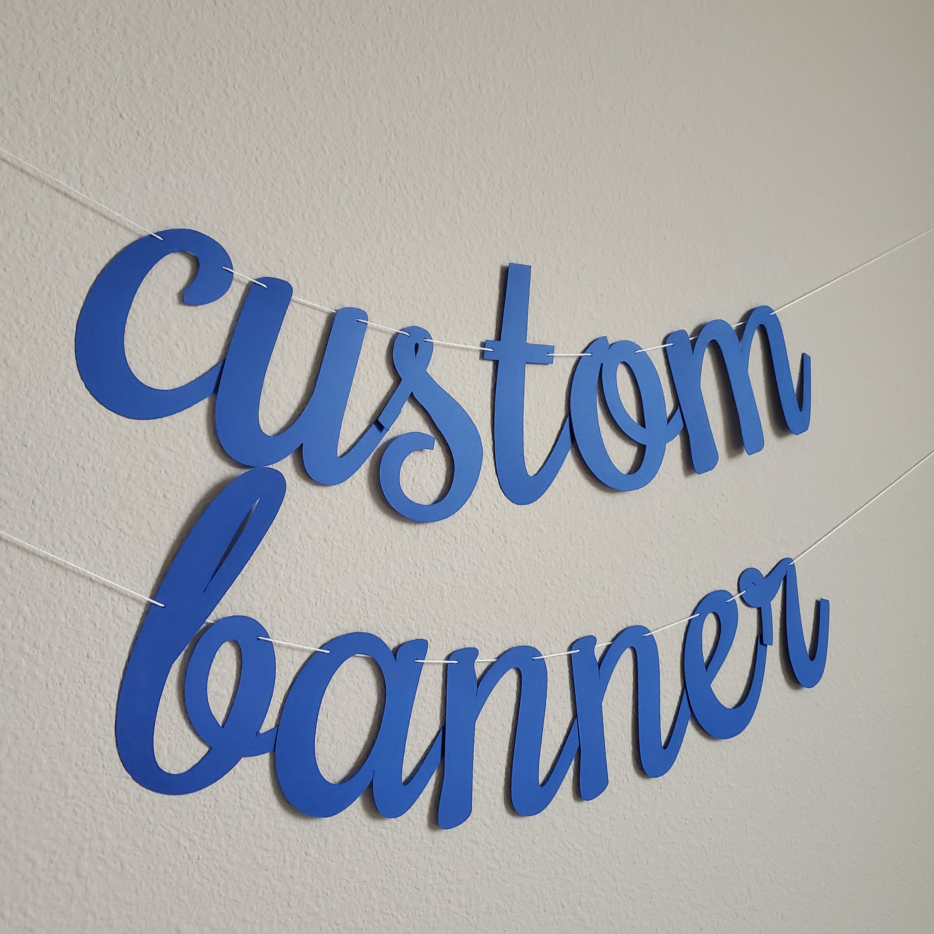 Custom Banner, Banner, Custom Royal Blue Banner, Custom Cursive Banner ...