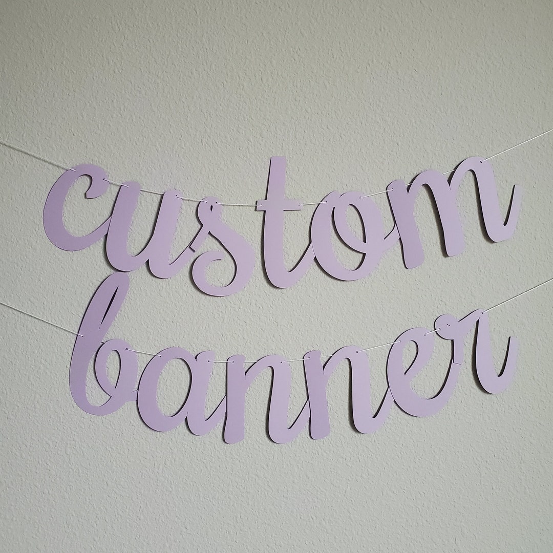 Custom Banner, Banner, Custom Lavender Banner, Custom Cursive Banner ...