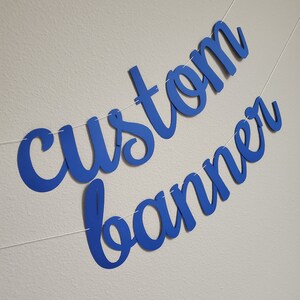 Custom Banner, Banner, Custom Royal Blue Banner, Custom Cursive Banner ...