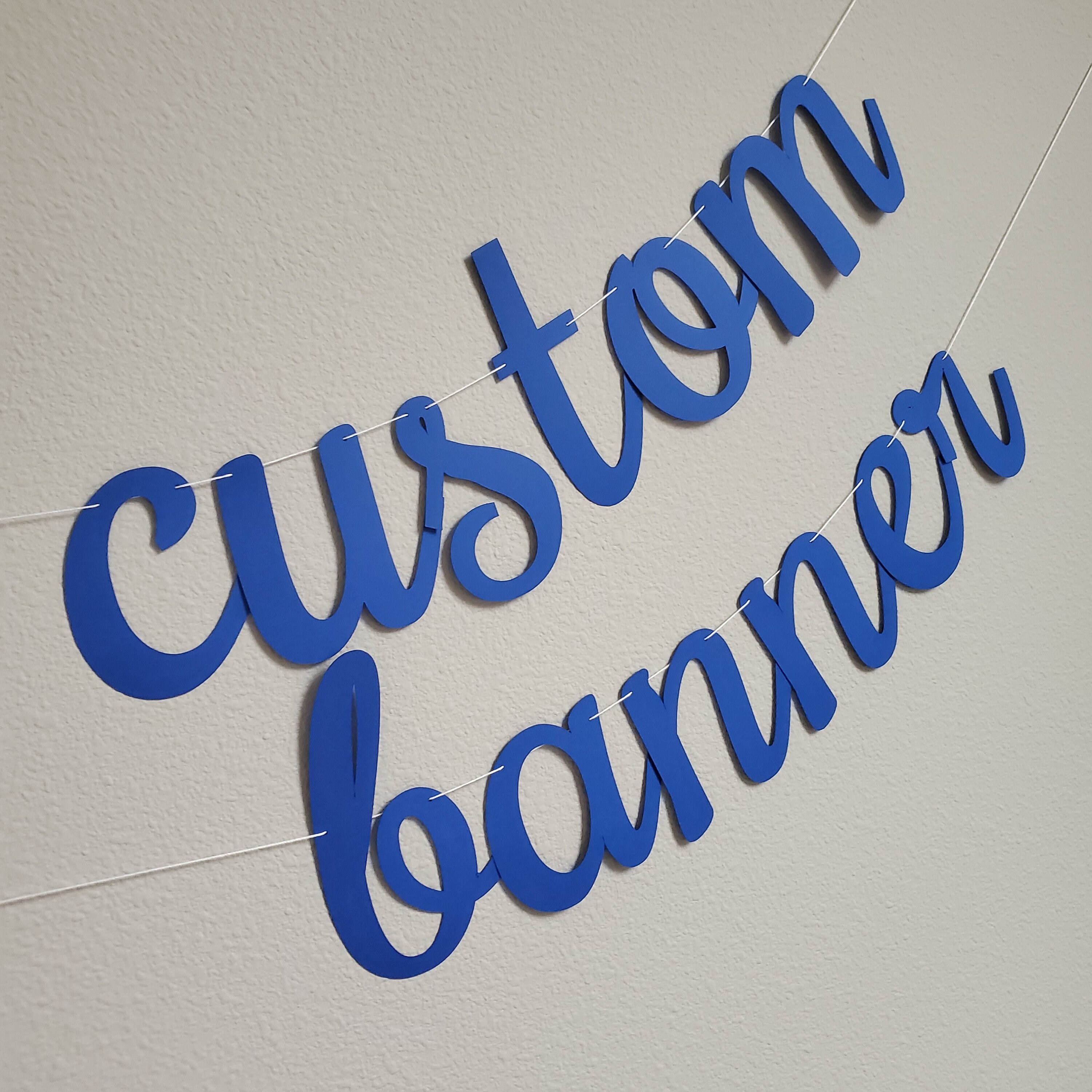 Custom Banner, Banner, Custom Royal Blue Banner, Custom Cursive Banner ...