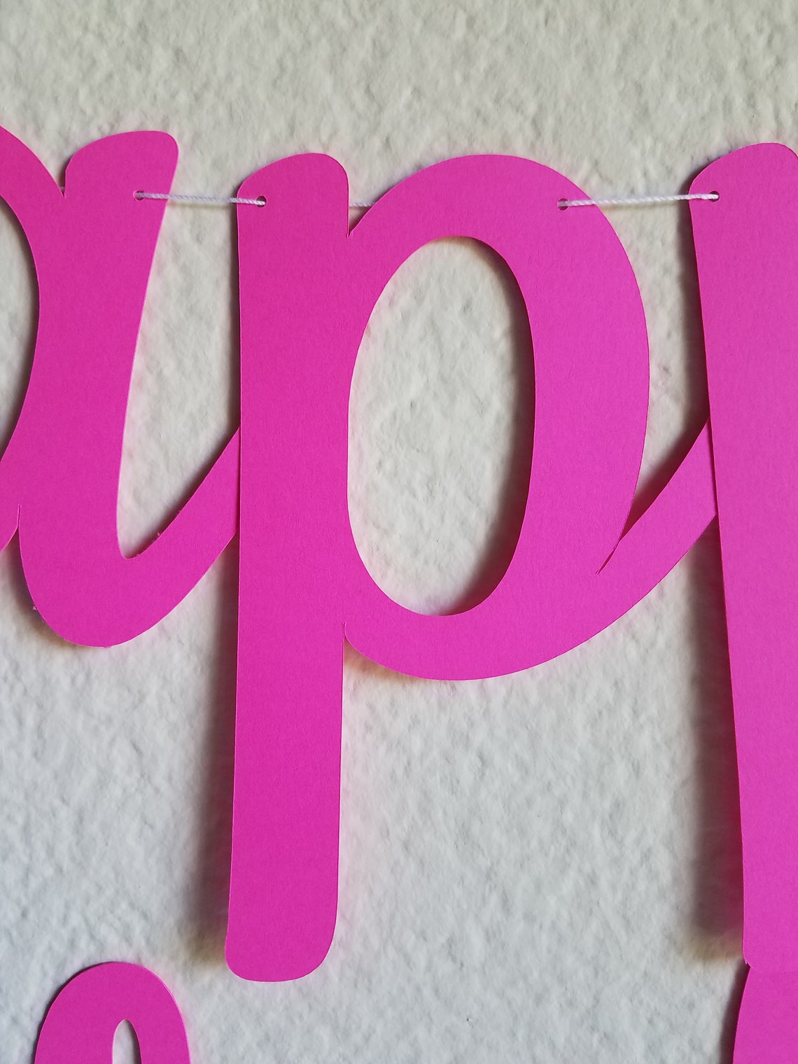 Fuchsia Happy Birthday Banner Pink Cursive Birthday Banner - Etsy