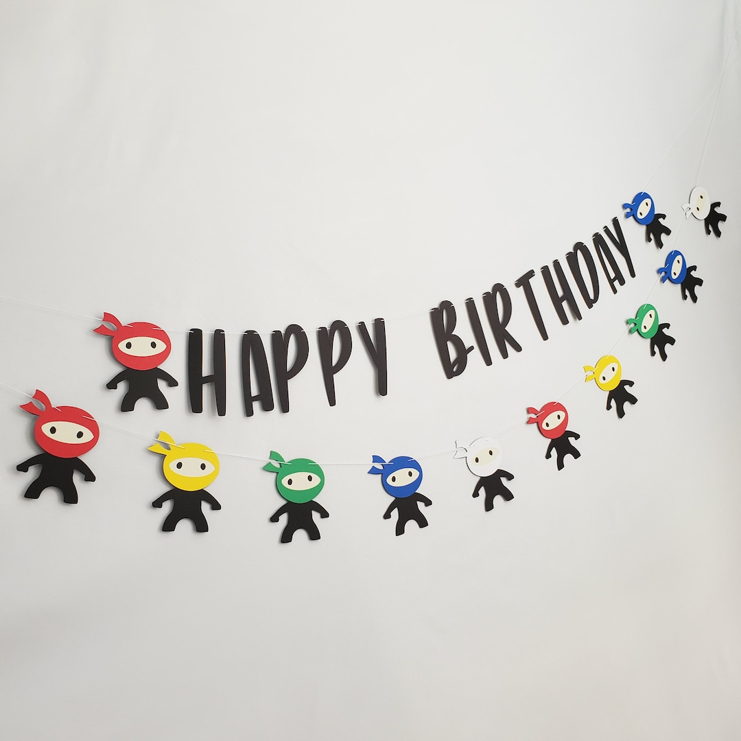 Ninja Birthday, Ninja Garland, Ninja Party Garland, Ninja Party ...