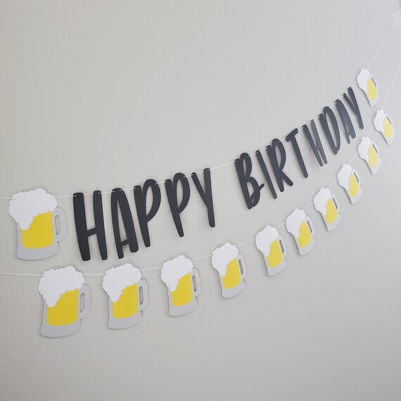 Party Supplies Banners & Signs Beer Party Brew Crew Beer Happy Birthday ...