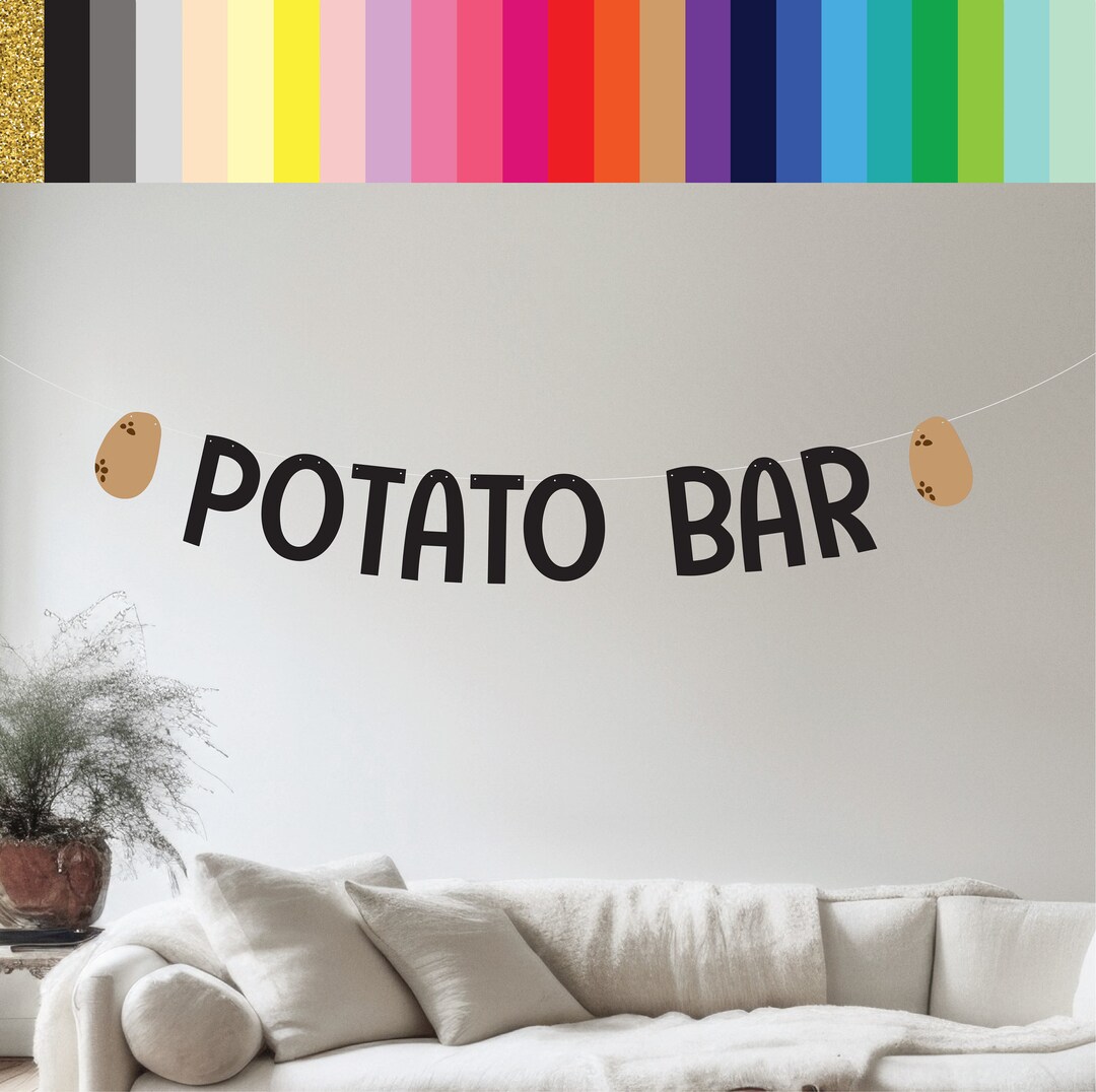 Potato Bar, Potato Bar Banner, Potato Bar Decorations, Mashed Potato ...