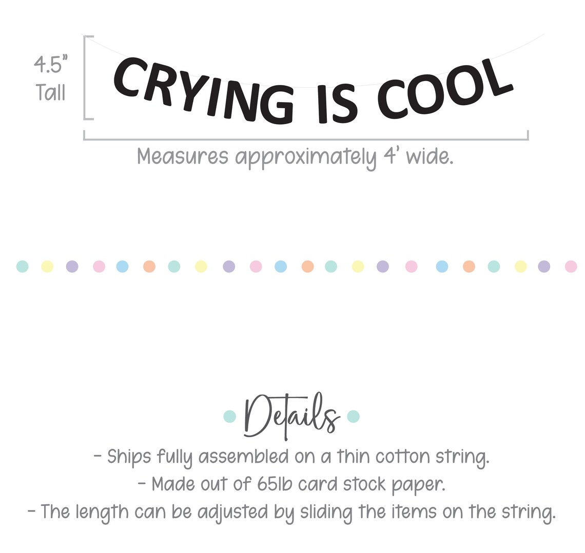 Crying is Cool, Crying is Cool Banner, Custom Banner, Custom Black ...