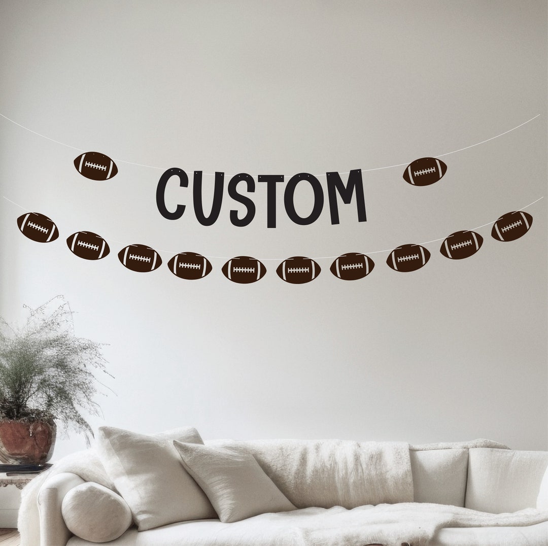 Custom Football Banner, Superbowl Party Decor, Football Party ...