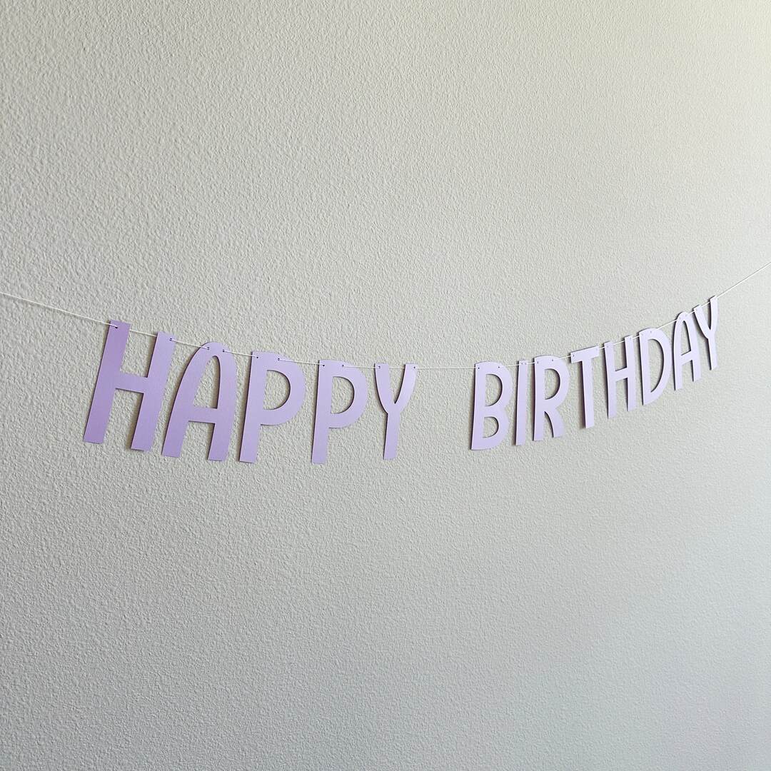 Lavender Happy Birthday Banner, Girl Birthday Banner, Lavender Banner ...