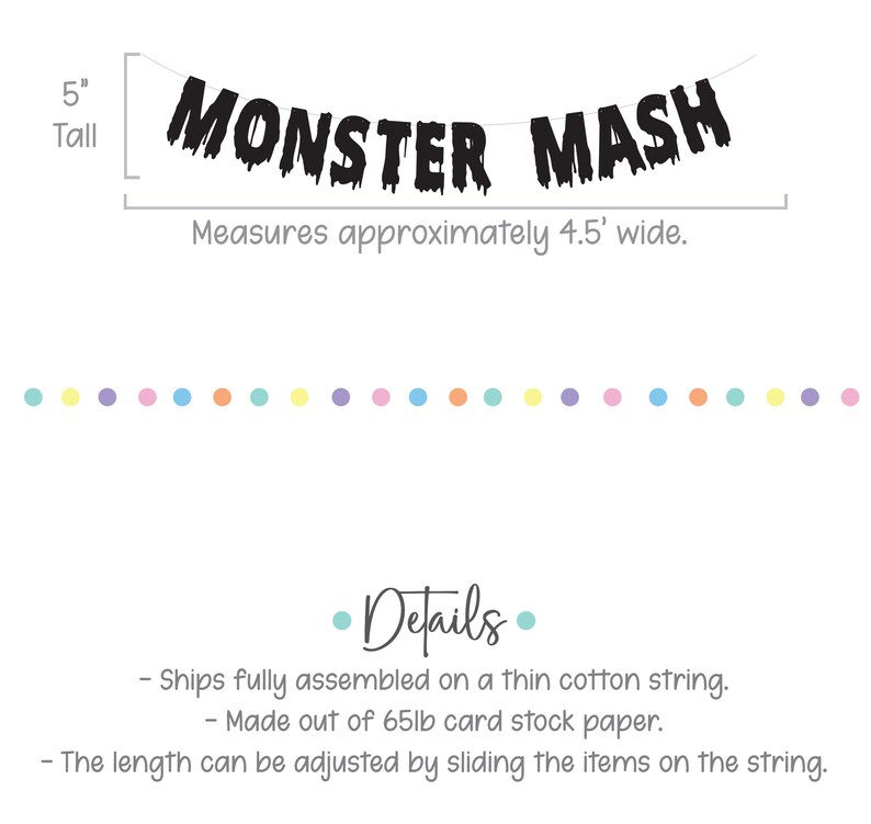 Monster Mash, Monster Mash Banner, Monster Mash Decorations, Halloween ...