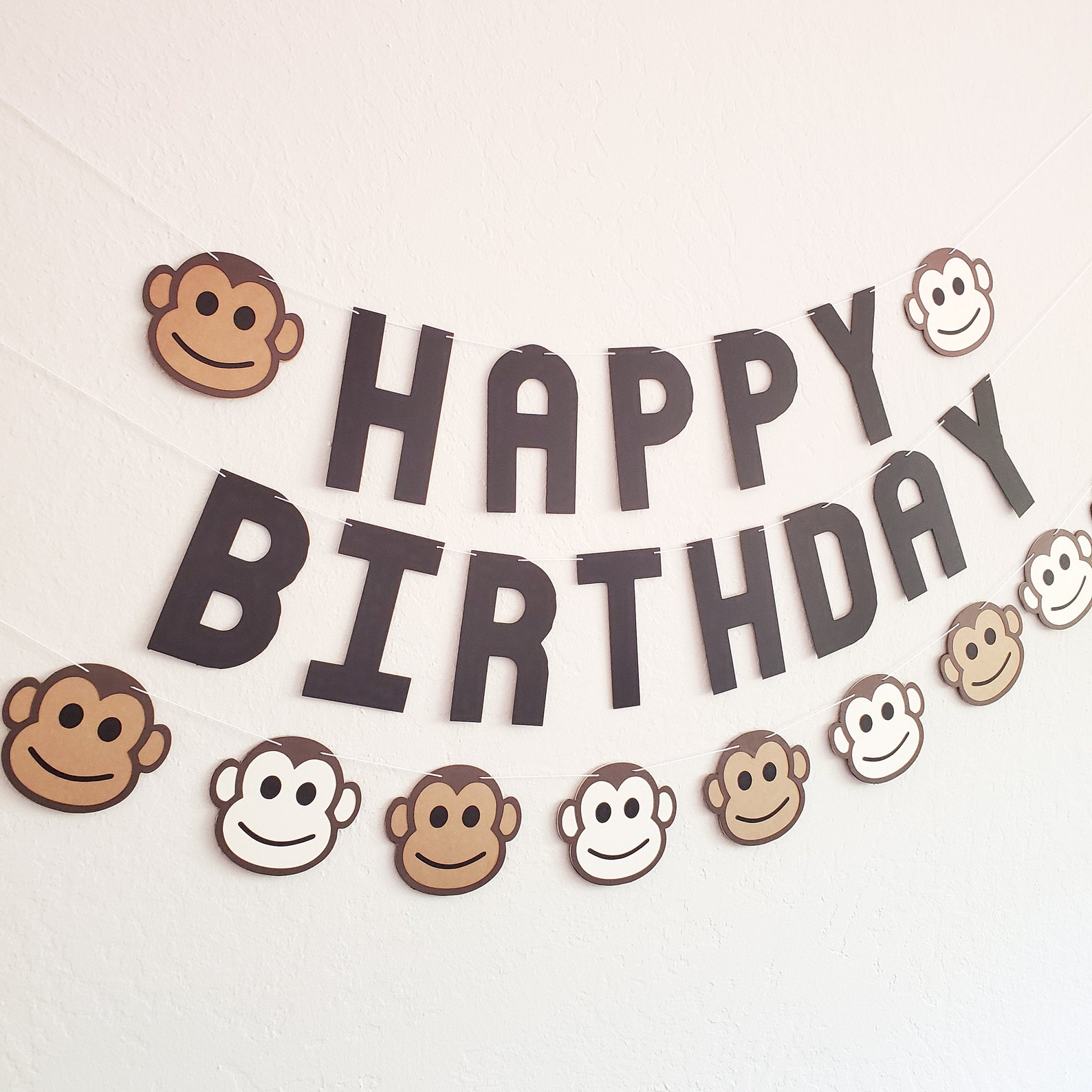 Monkey Birthday Banner, Monkey Party, Monkey Birthday Party, Monkey ...