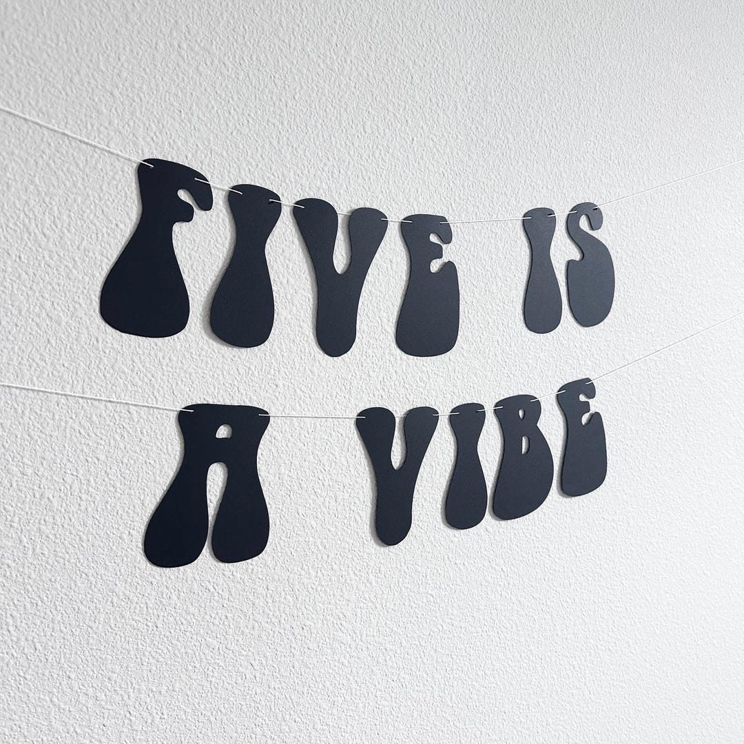 Five is A Vibe, 5th Birthday Party Banner, Five is A Vibe Banner, 5 is ...