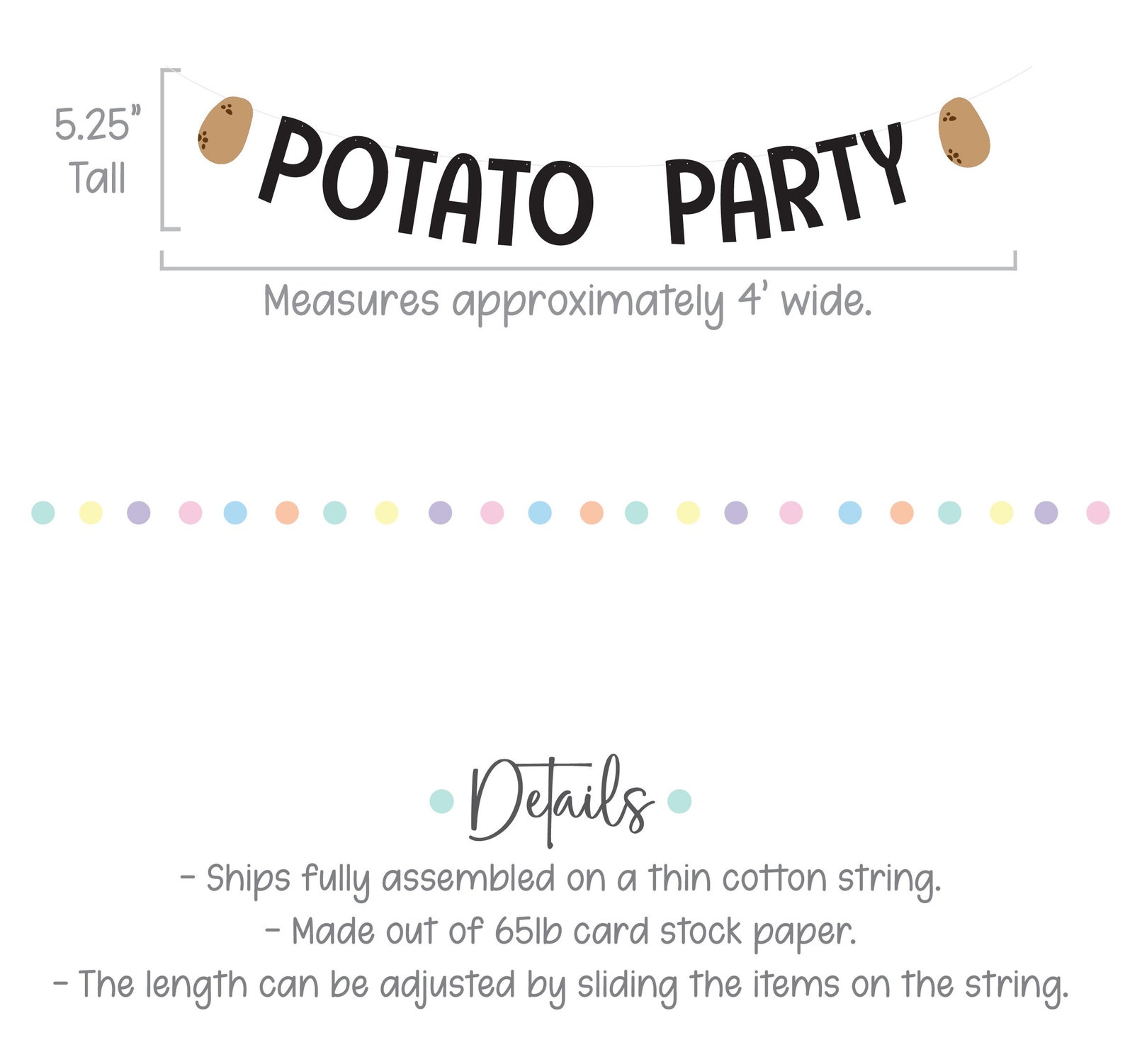 Potato Party, Potato Party Banner, Potato Party Decorations, Mashed ...
