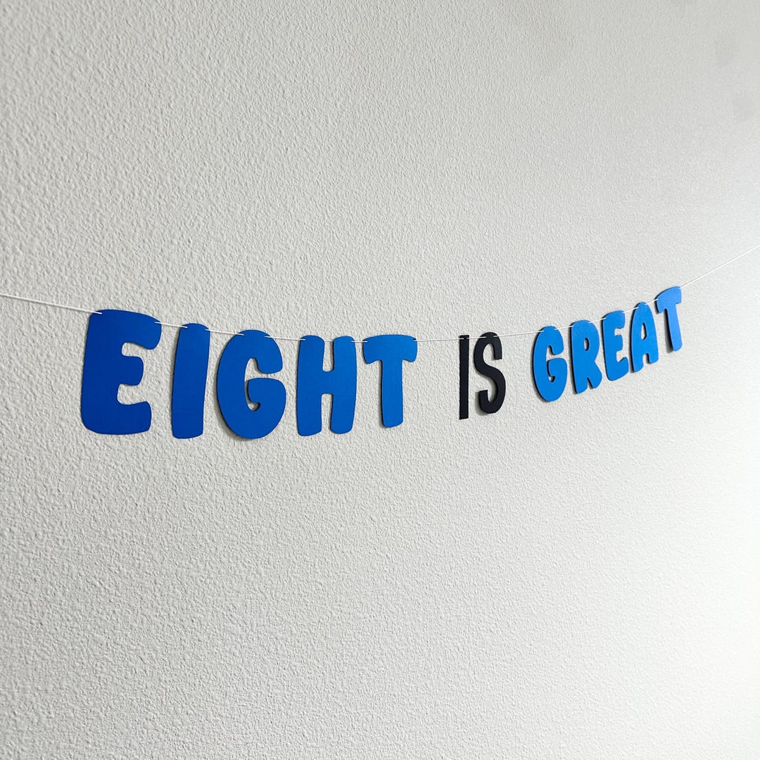 Eight is Great Banner | 8th Birthday Party Decor | Fun Kids Birthday ...