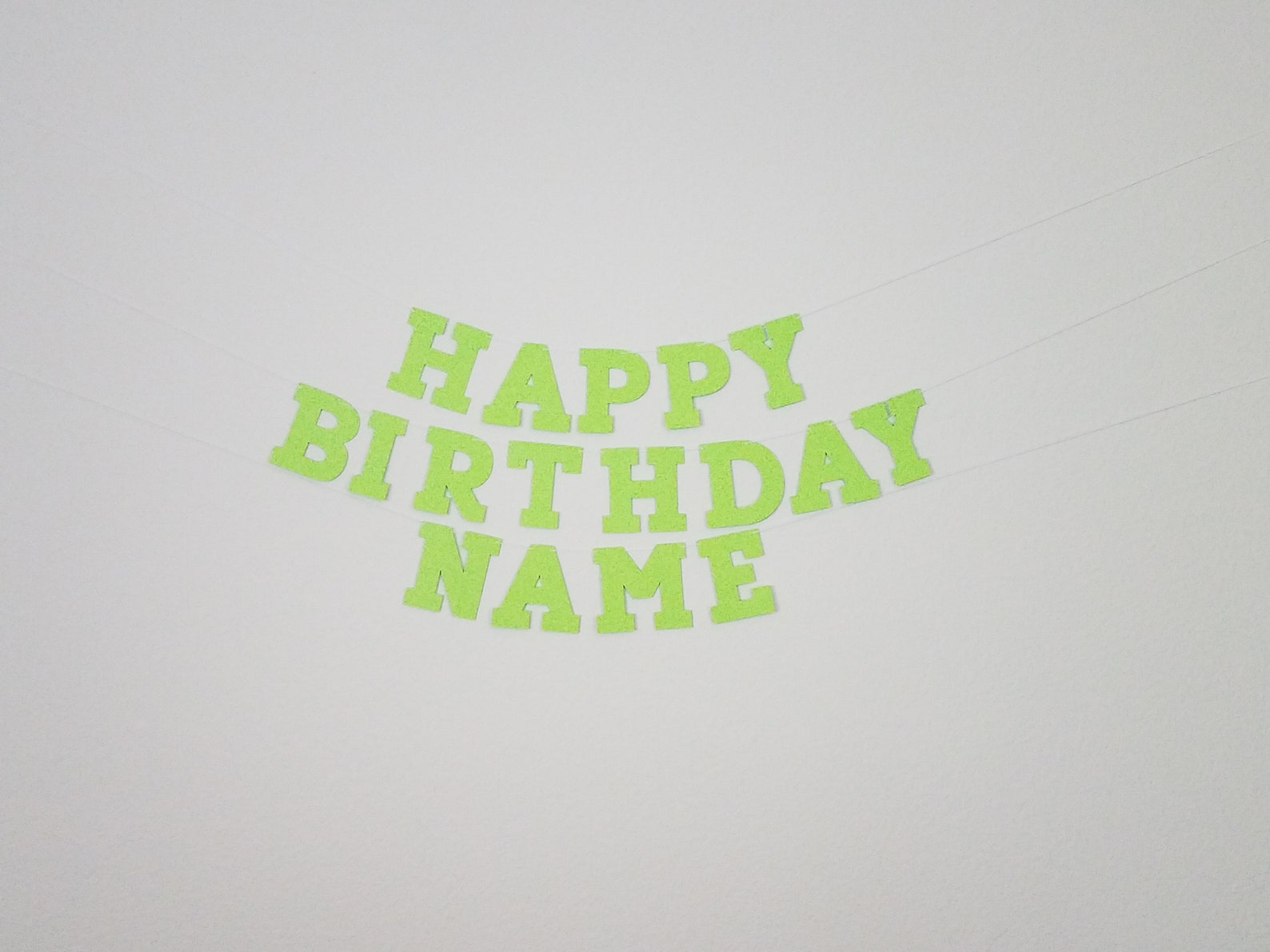 Custom Lime Green Happy Birthday Banner Bold Serif Font Lime - Etsy