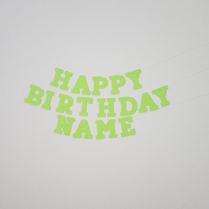 Custom Lime Green Happy Birthday Banner, Bold Serif Font, Lime Green ...