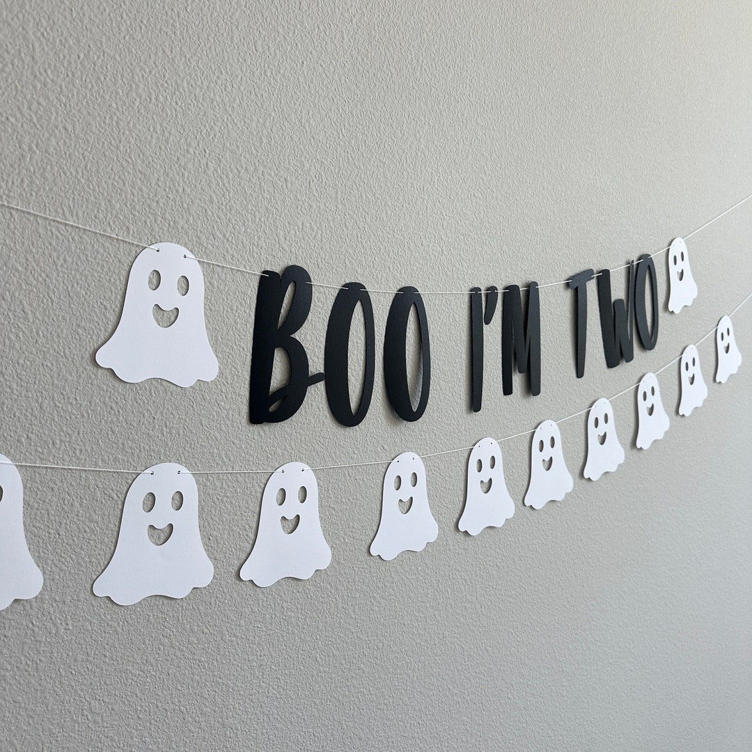 Boo I'm Two, Boo I'm Two Banner, 2nd Birthday, Halloween 2nd Birthday ...
