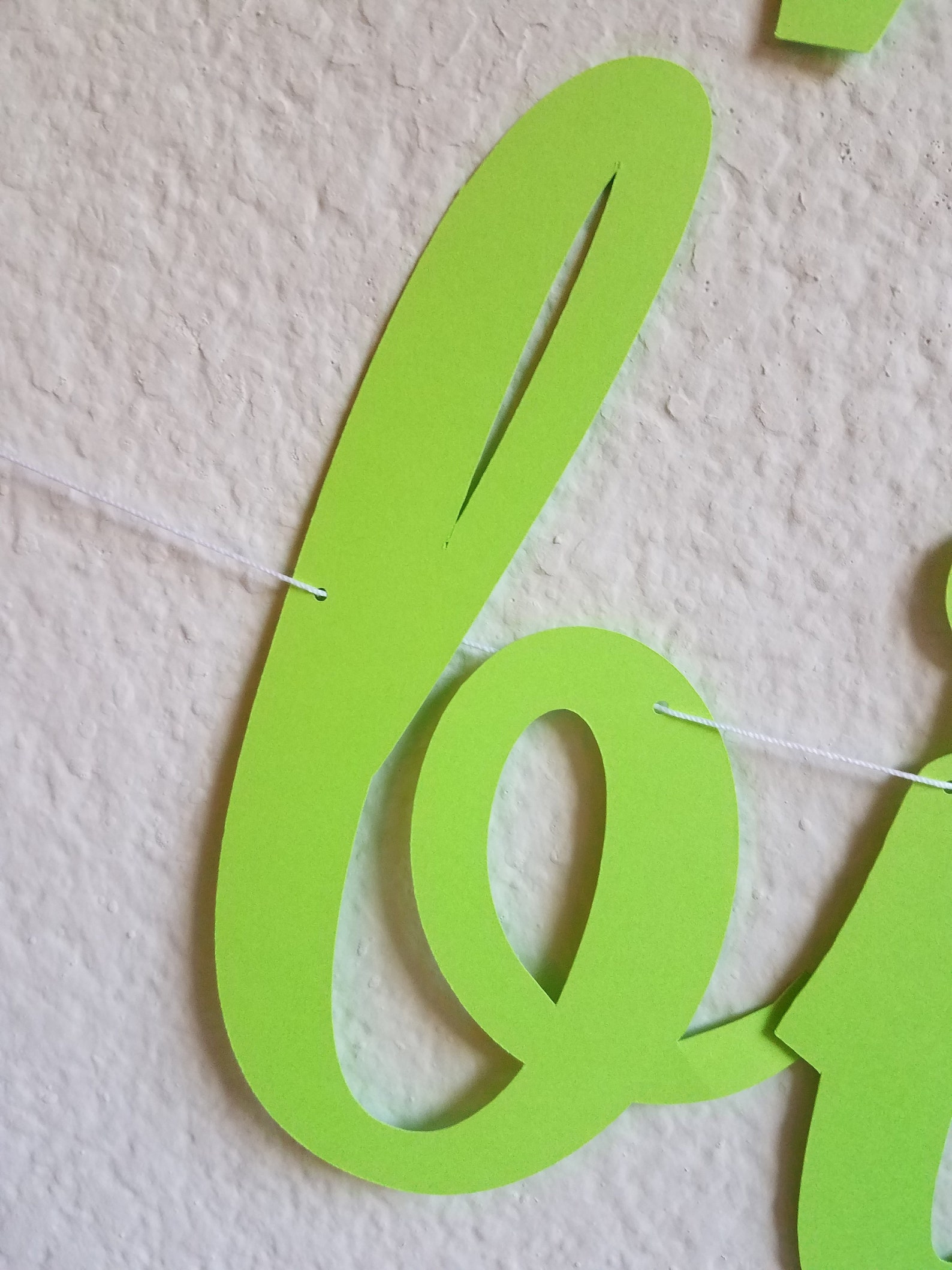 Lime Green Happy Birthday Banner, Lime Green Birthday Banner, Cursive ...