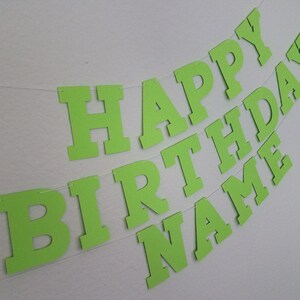 Custom Lime Green Happy Birthday Banner, Bold Serif Font, Lime Green ...