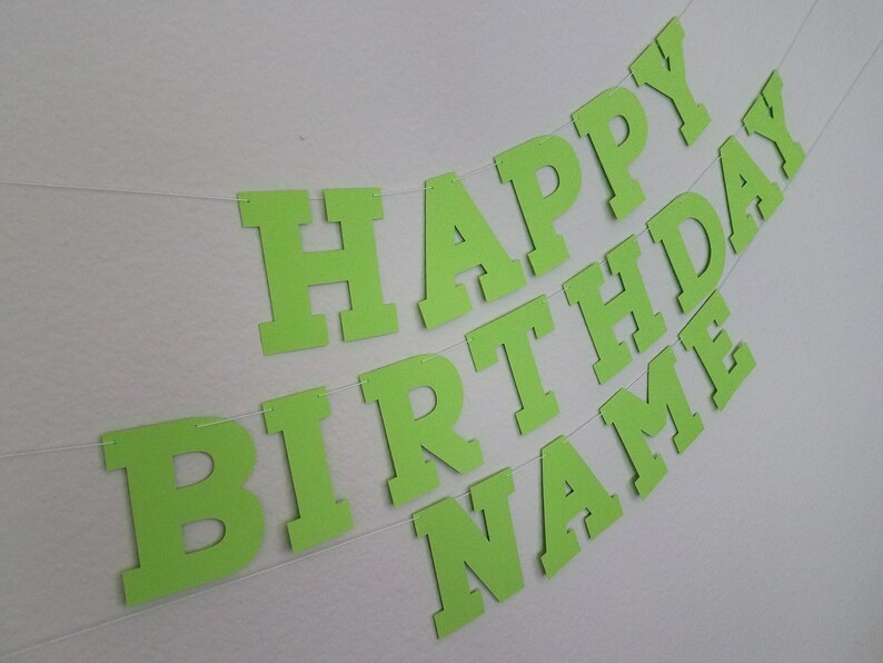 Custom Lime Green Happy Birthday Banner Bold Serif Font Lime | Etsy
