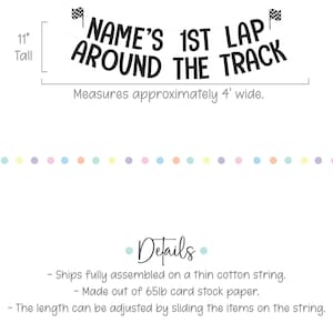 1st Lap Around the Track, Racing 1st Birthday Decorations, 1st Birthday ...