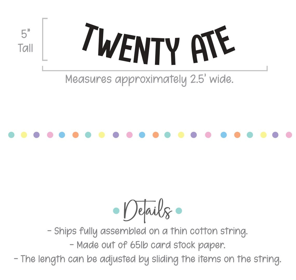 Twenty Ate, 28th Birthday Banner, 28th Birthday Party Theme Ideas ...