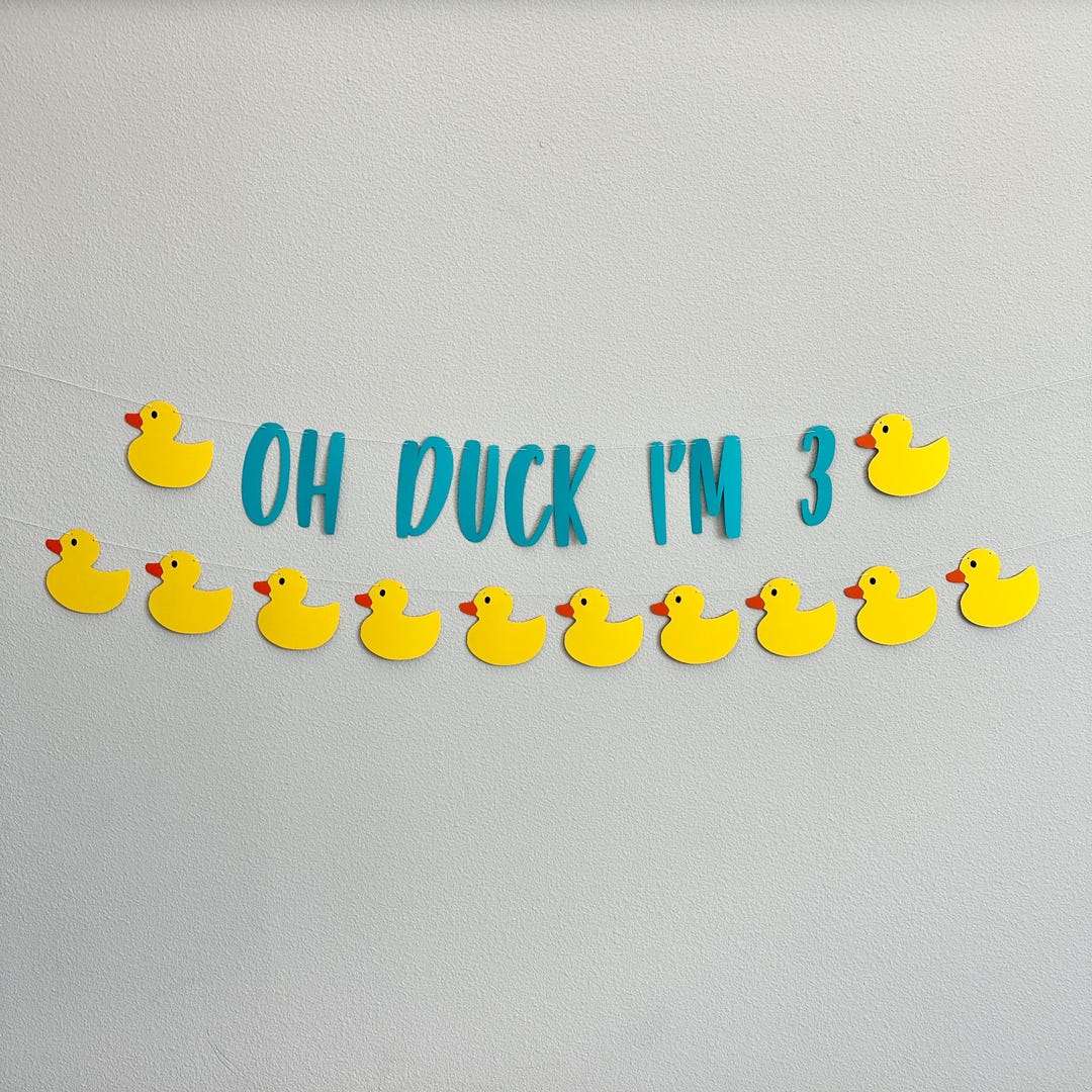 Oh Duck I'm 3, Rubber Duck Themed 3rd Birthday Decorations, 3rd ...