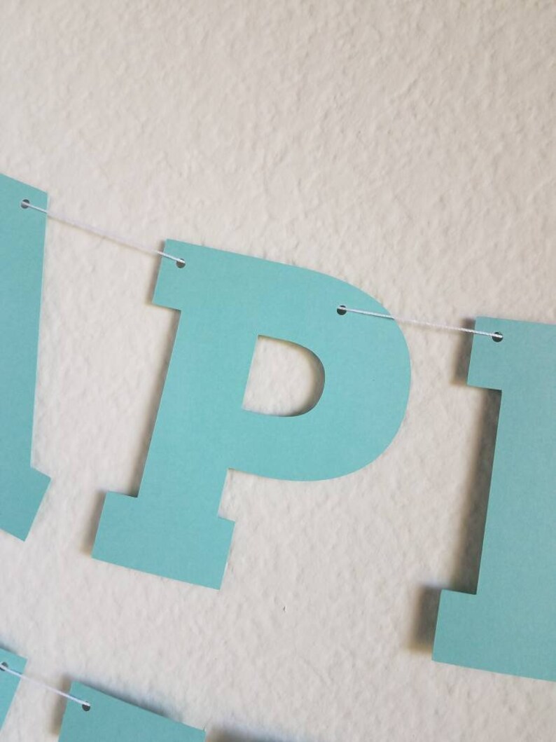 Aqua Happy Birthday Banner Aqua Birthday Banner Aqua Banner - Etsy
