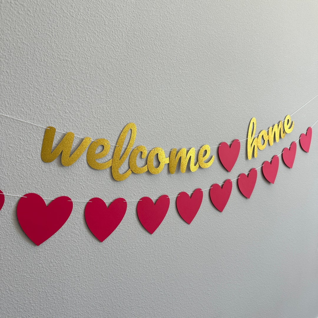 Welcome Home, Welcome Home Banner, Gold Glitter Banner, Military ...