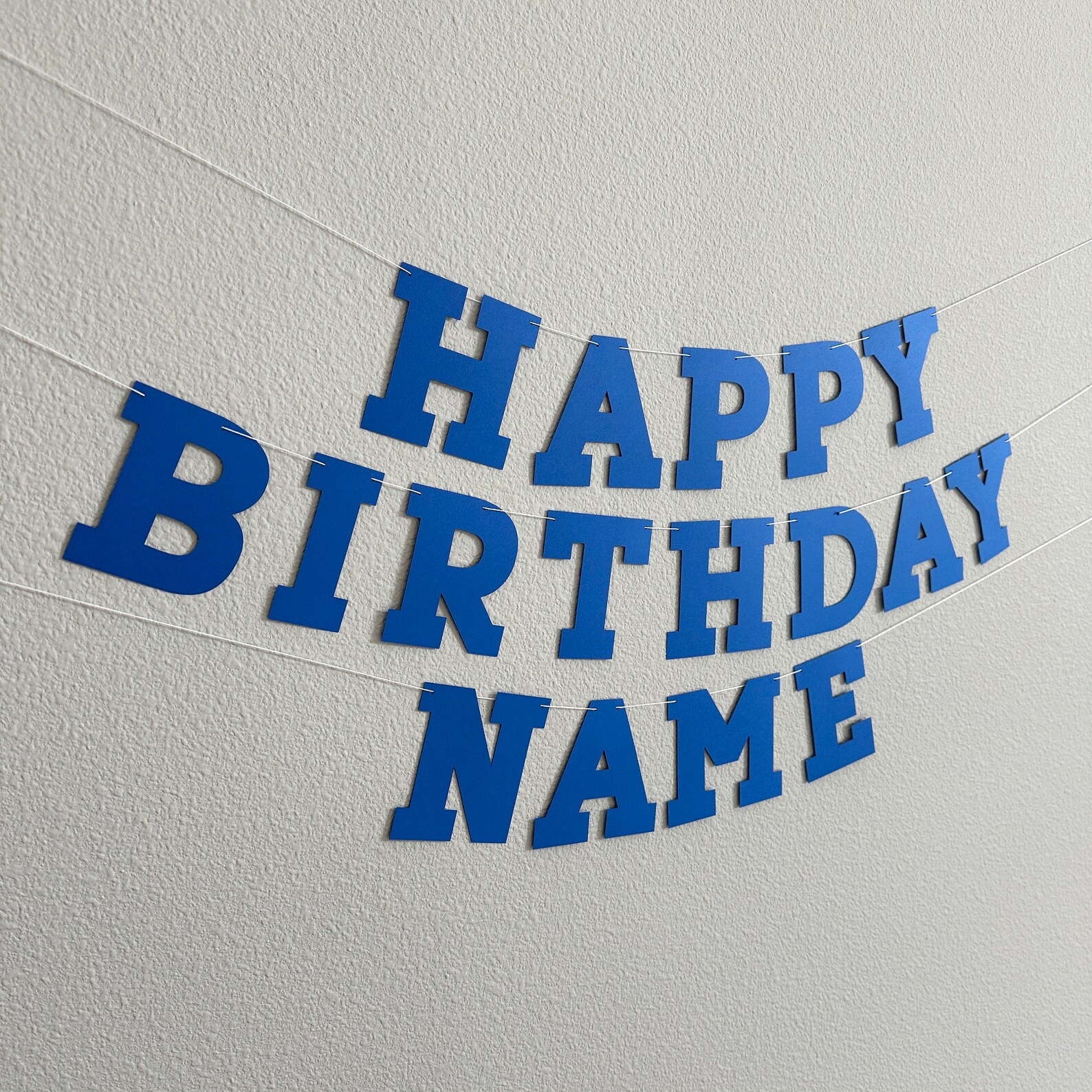 Custom Royal Blue Happy Birthday Banner, Bold Serif Font, Royal Blue ...