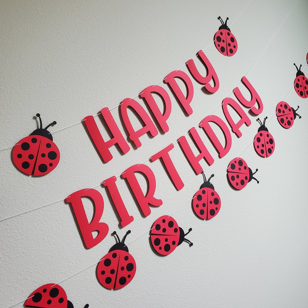 Ladybug Birthday Banner, Ladybug Banner, Ladybugs, Ladybug Birthday ...