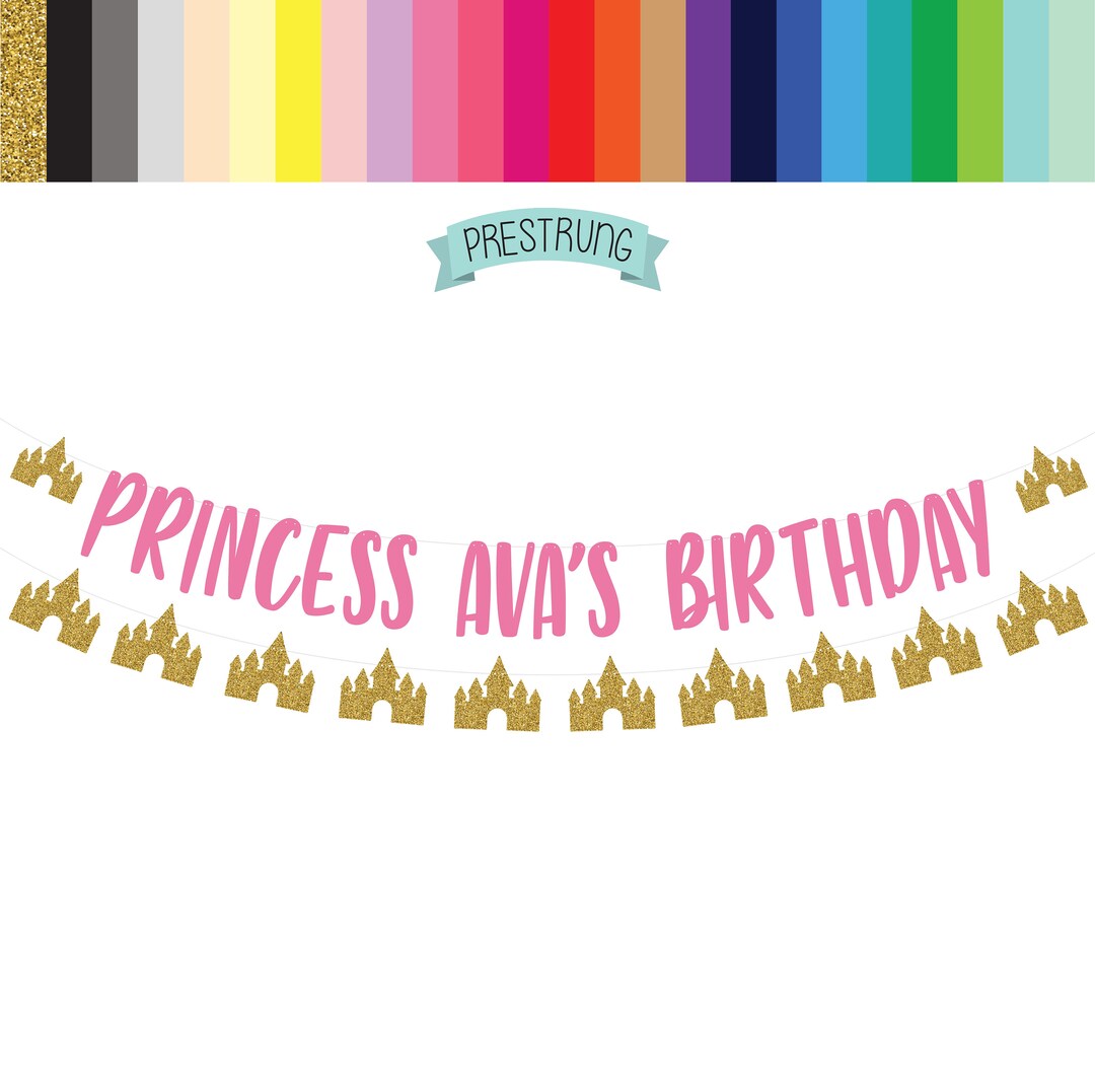 Custom Princess Banner, Princess Banner, Personalized Princess Banner ...