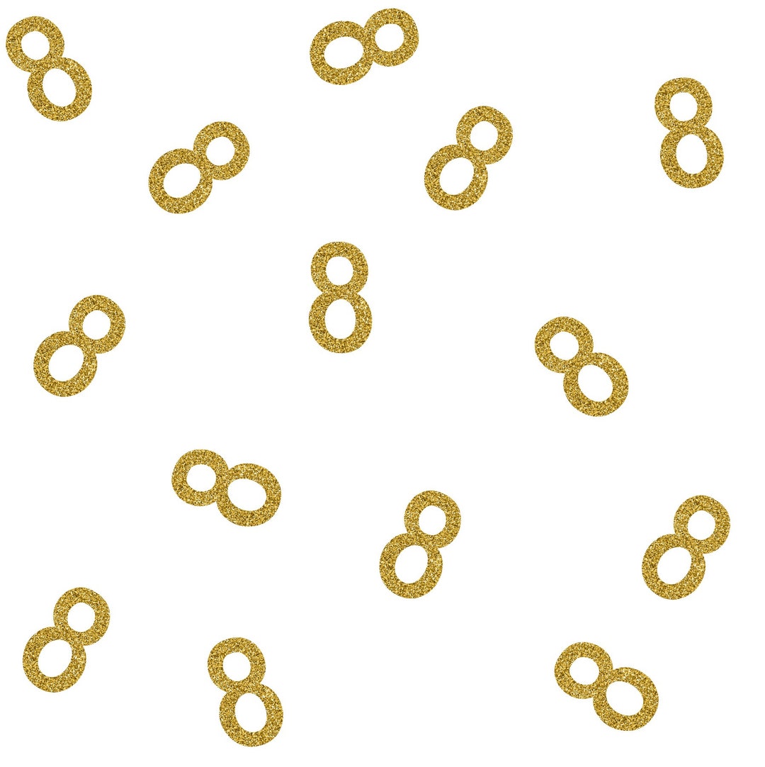 Eight Confetti, 8 Confetti, Confetti Number Eight, Eighth Birthday ...