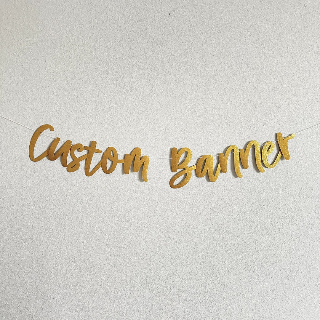Custom Banner, Custom Gold Banner, Gold Glitter Banner, Gold ...