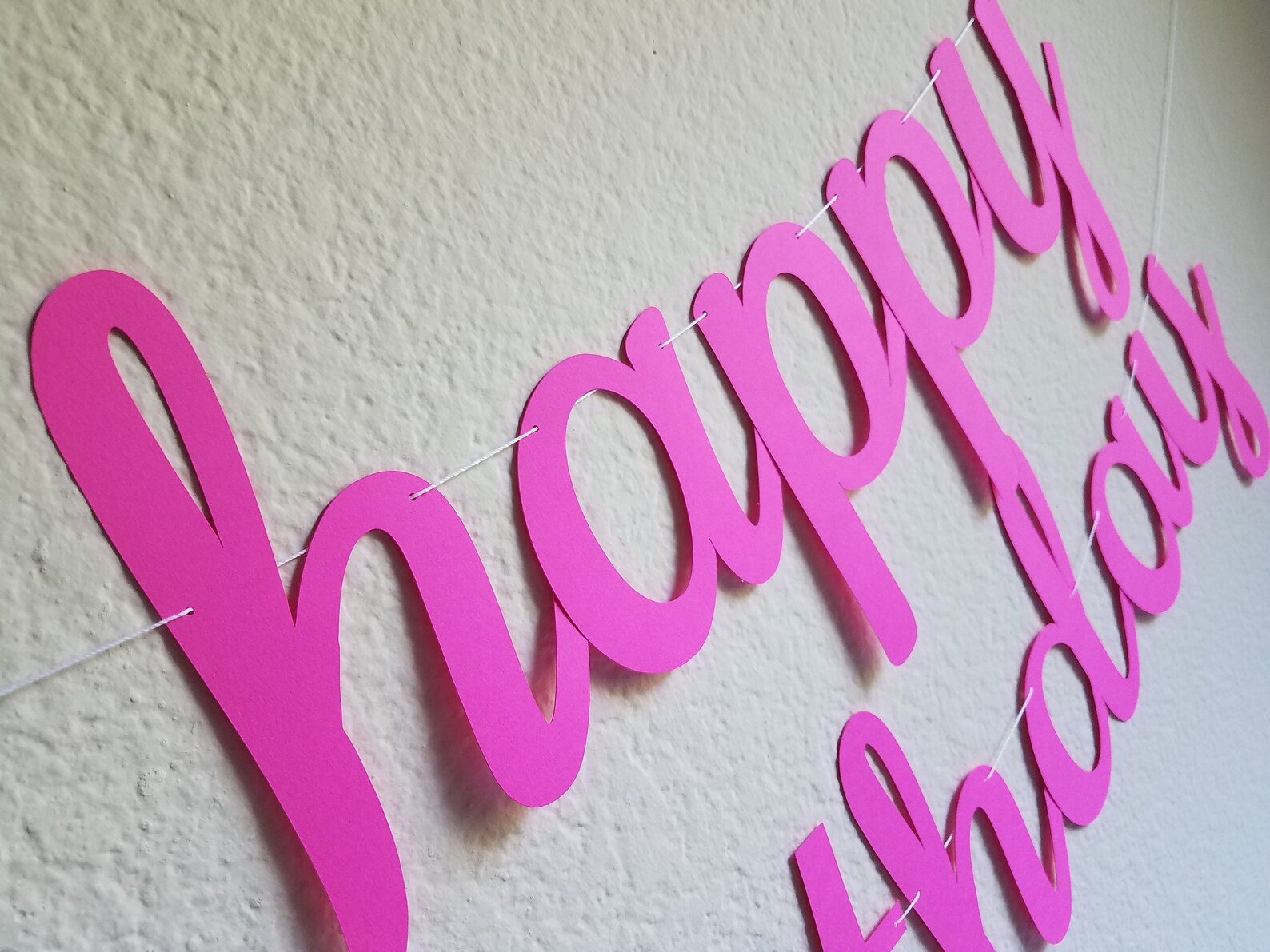 Fuchsia Happy Birthday Banner Pink Cursive Birthday Banner - Etsy