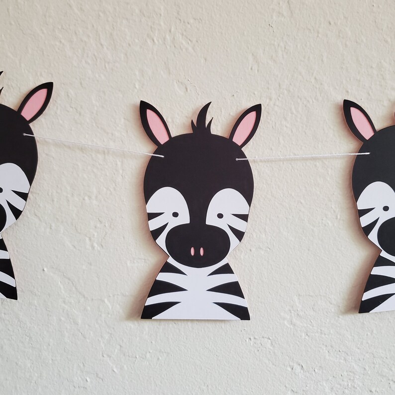 Zebra Banner Zebra Birthday Banner Zebra Garland Zebra | Etsy