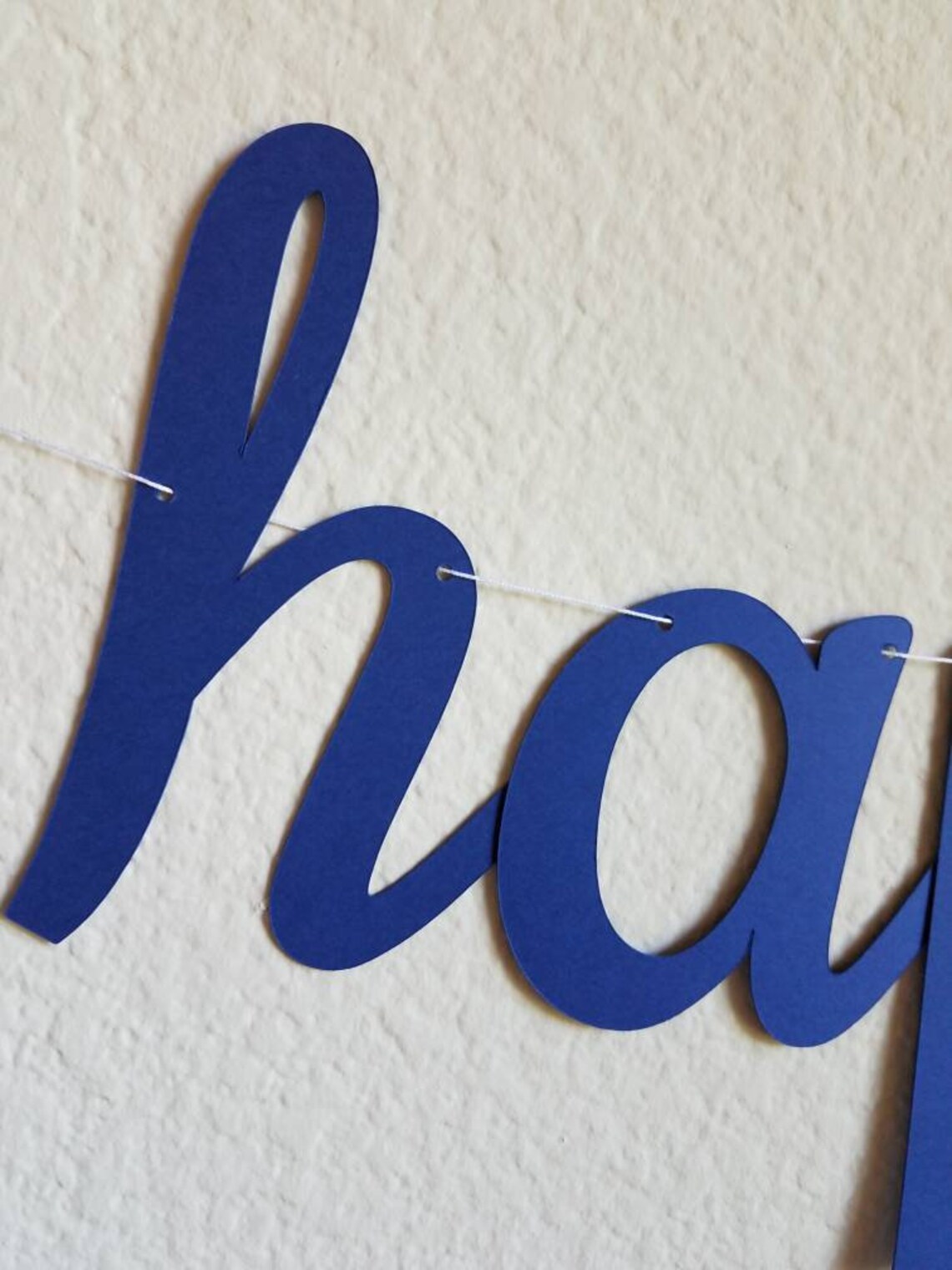 Navy Blue Happy Birthday Banner Cursive Banner Navy Blue - Etsy