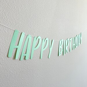 Happy Birthday Banner, Mint Birthday Party, Mint Party Decorations ...