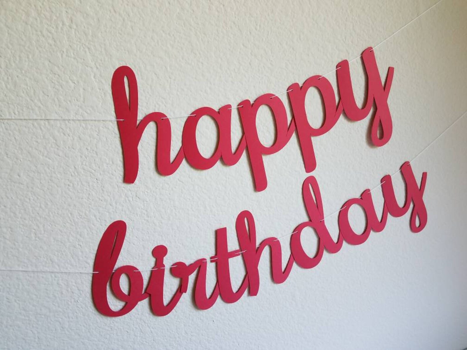 Red Happy Birthday Banner Red Birthday Banner Cursive Red | Etsy