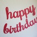 Red Happy Birthday Banner, Red Birthday Banner, Cursive Red Banner, Red ...