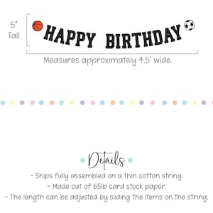 Sports Happy Birthday Banner, Sports Themed Decorations, Sports ...