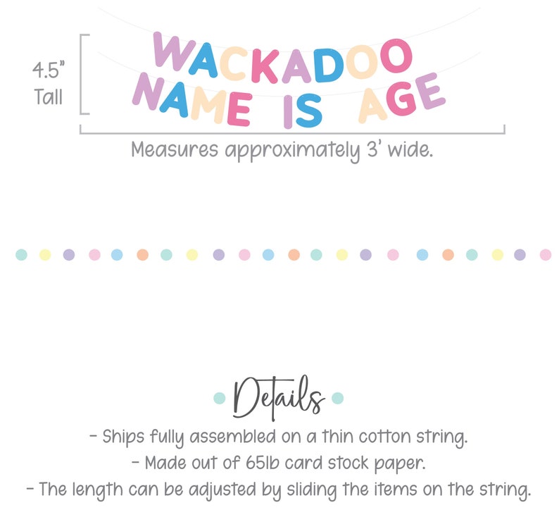 Wackadoo Name is Age, Wackadoo I'm Two, Wackadoo I'm Two Banner ...