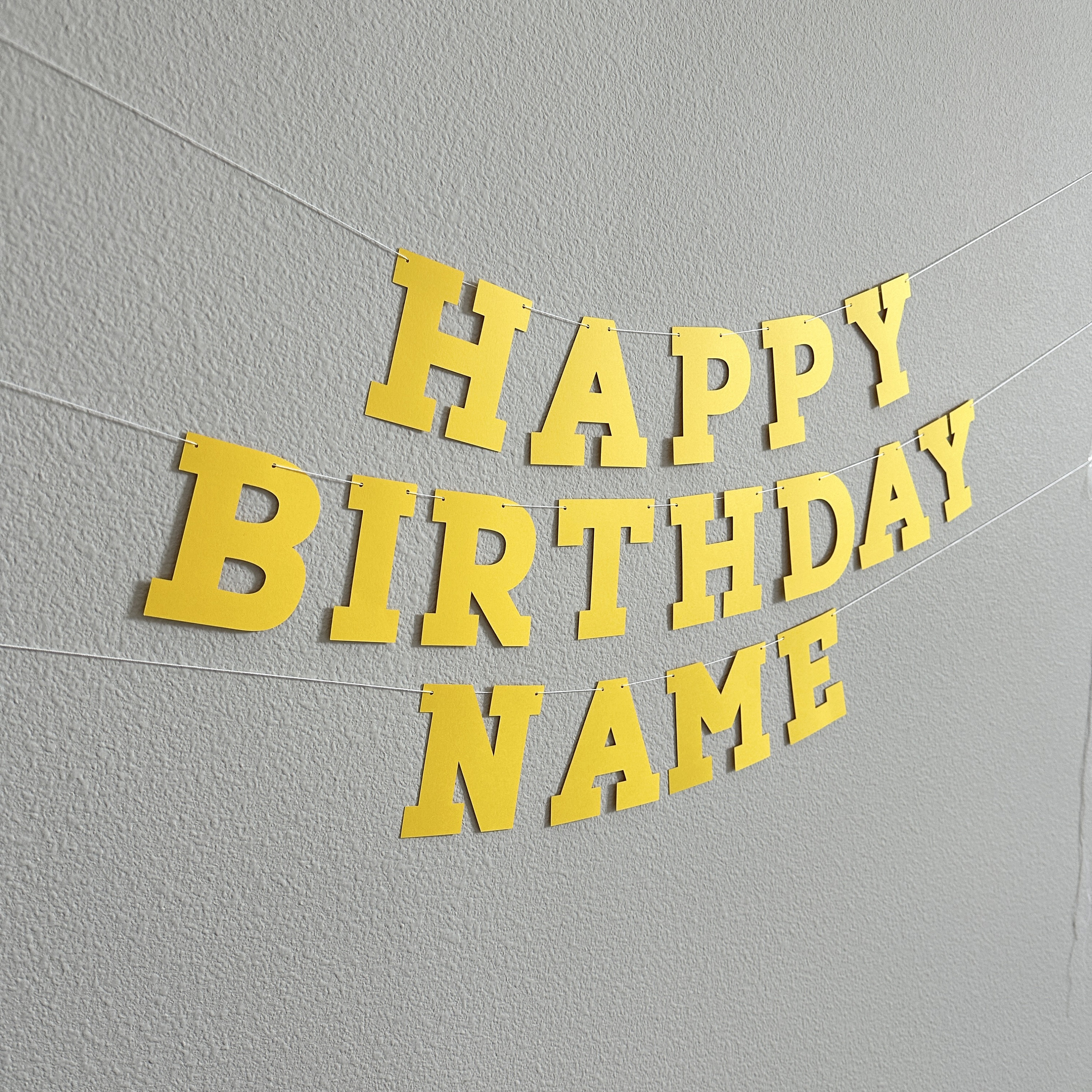 Yellow Happy Birthday Banner, Yellow Birthday Banner, Yellow Banner ...