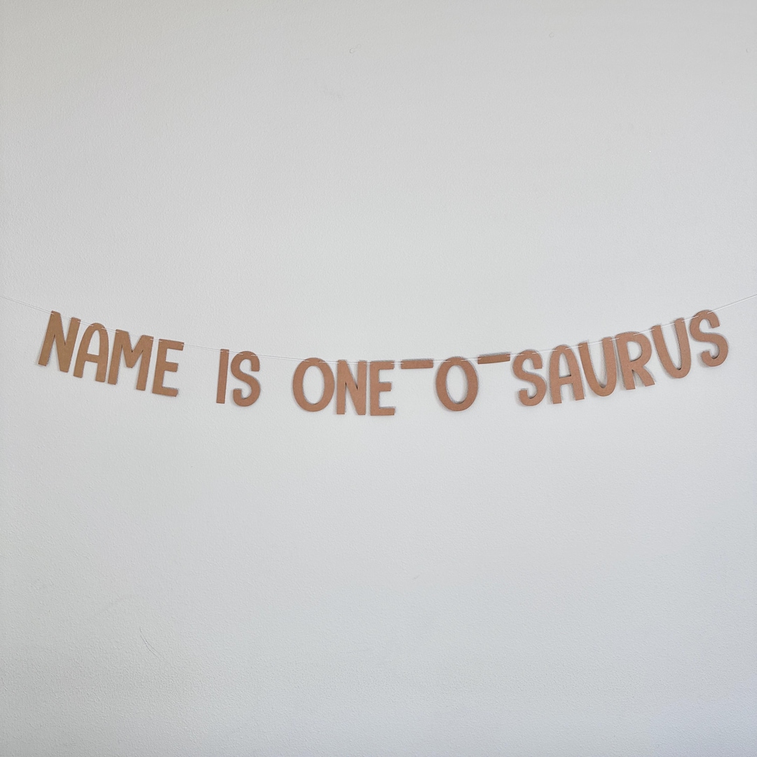 One-o-saurus Banner, Name is One-o-saurus Decorations, First Birthday ...