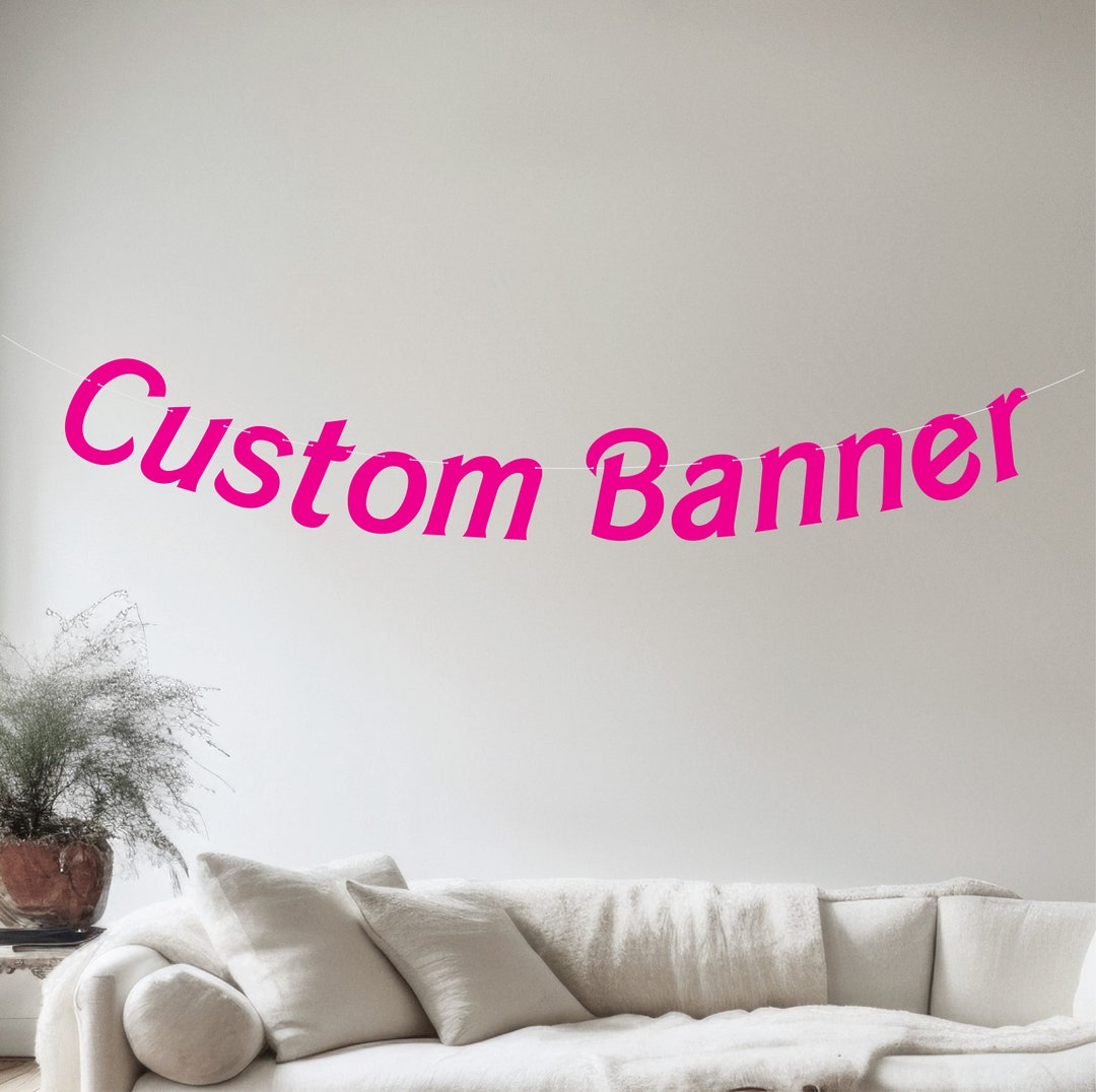 Custom Hot Pink Banner, Custom Dolly Banner, Personalized Banner, DIY ...