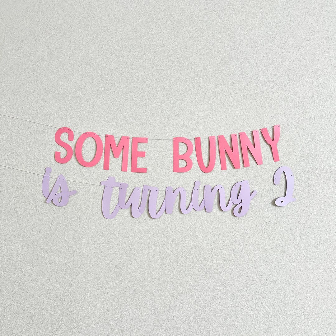 Some Bunny is Turning 2 Banner | Cute Birthday Decoration, Bunny Theme ...