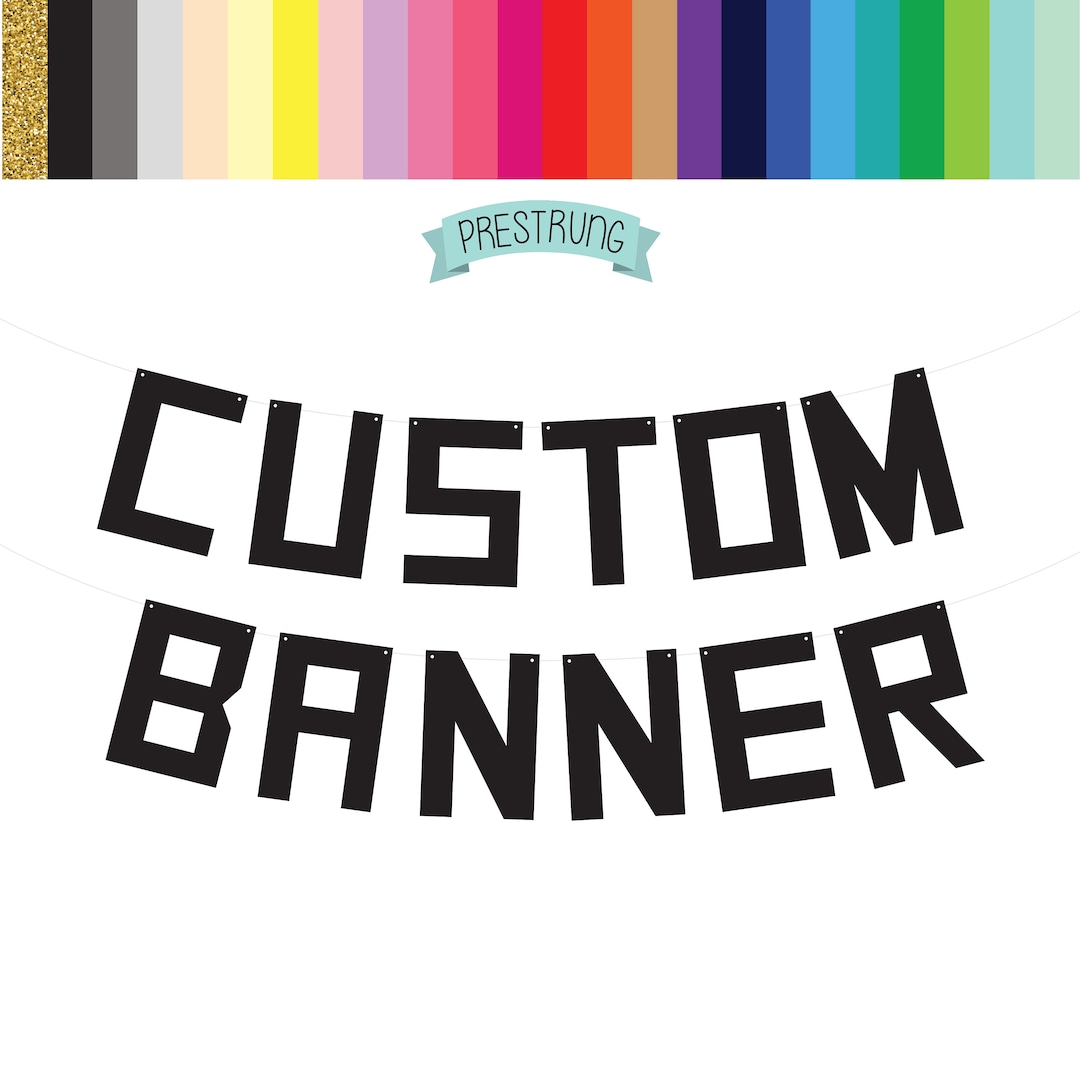 Custom Black Banner, Black Banner, Black Decorations, Black Party ...
