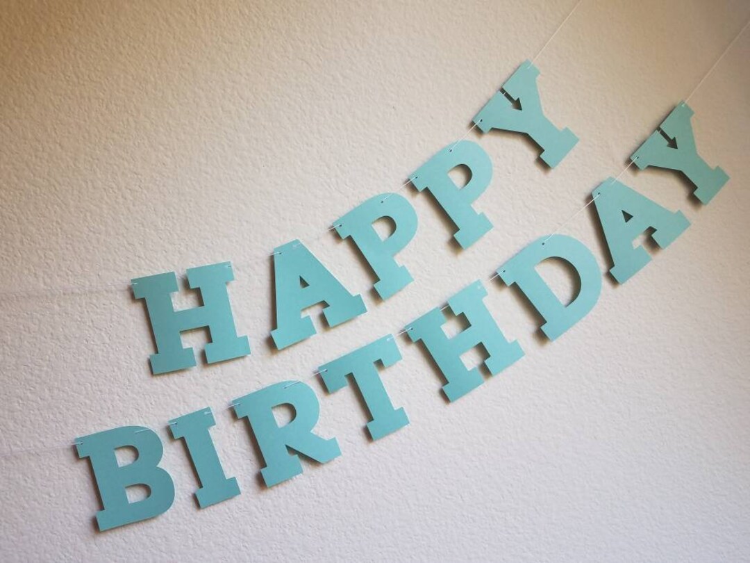 Aqua Happy Birthday Banner, Aqua Birthday Banner, Aqua Banner, Aqua ...