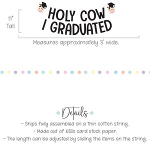 Holy Cow I Graduated, Cow Themed Graduation Banner, Custom Cow ...