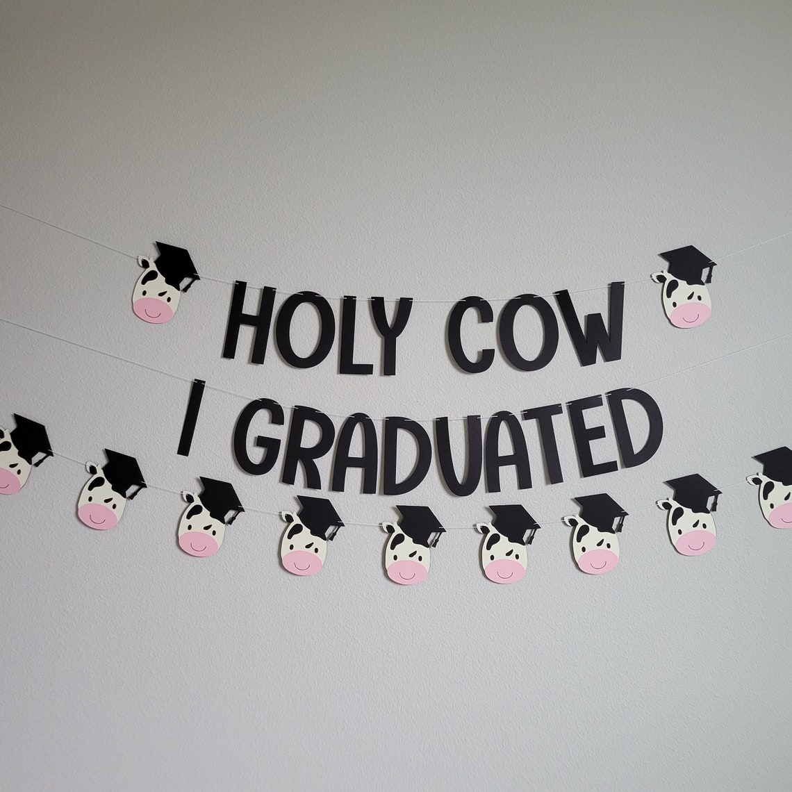 Holy Cow I Graduated Cow Themed Graduation Banner Custom Cow - Etsy