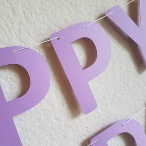 Lavender Happy Birthday Banner, Girl Birthday Banner, Lavender Banner ...