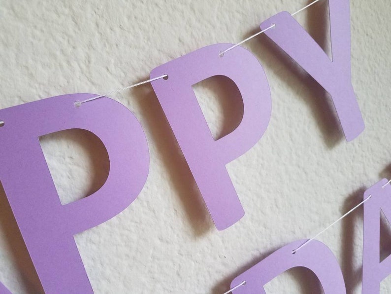 Lavender Happy Birthday Banner Girl Birthday Banner Lavender | Etsy